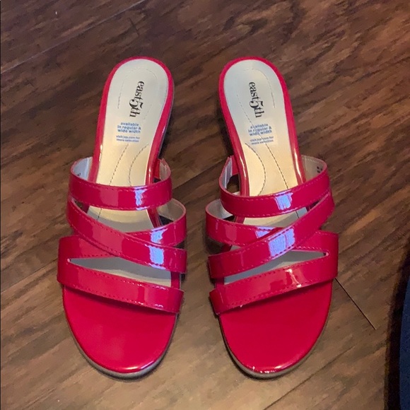 East 5th | Shoes | East 5th Red Patent Leather Sandal Slides | Poshmark